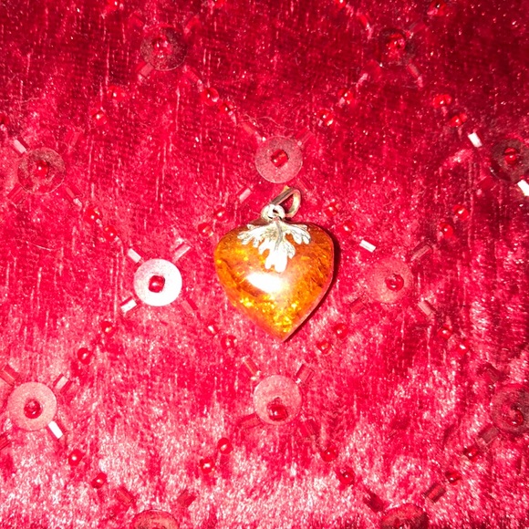 Jewelry | Authentic Heart Shaped Amber With Silver | Poshmark